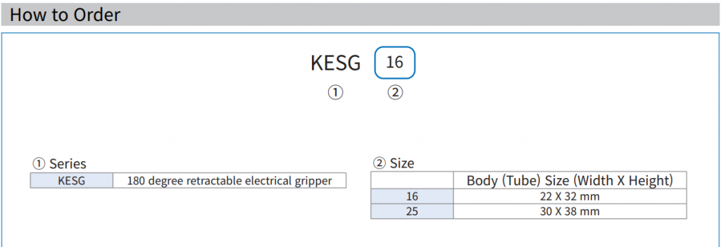 Xilanh điện kẹp KCC KESG - tanhaico.com